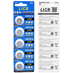 LiCB CR1616 Battery,Long-Lasting & High Capacity CR1616 Lithium Batteries,3 Volt Coin & Button Cell (5-Pack)