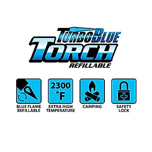 Turbo Blue XXL Jet Flame Refillable Torch Lighter with Powerful Windproof Flame (1)