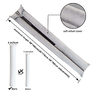 Marwood Under Door Draft Stopper 30-38" Adjustable Wind Stopper for Door & Window, Foam Door Sweep Air & Noise Blocker for Bottom of Doors Double Side Seal - Grey