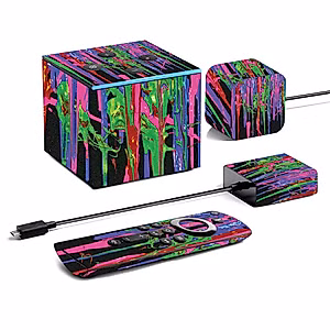 MightySkins Skin for Amazon Fire TV Cube (2020) - Drips | Protective, Durable, and Unique Vinyl Decal wrap Cover | Easy to Apply, Remove, and Change Styles | Made in The USA (AMFITVCU2-Drips)