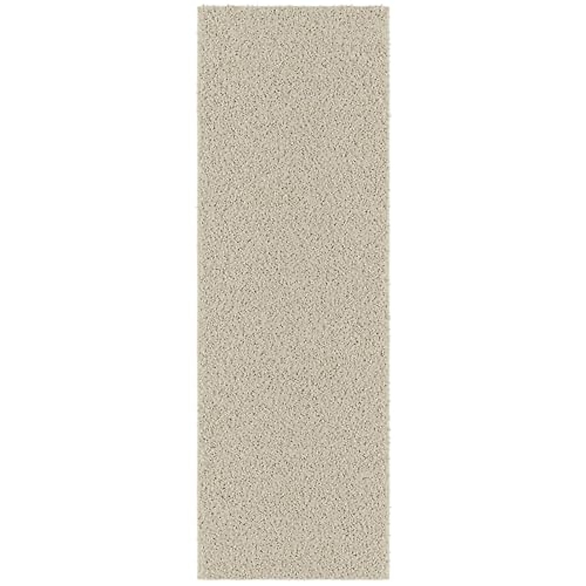 Ottomanson Indoor Solid Shag Design Rubber Back 2x5 Soft Pile Shag Runner Rug for Hallway, Entryway, Kitchen, Living Room, Bedroom, Bathroom, 20" x 59", Cream