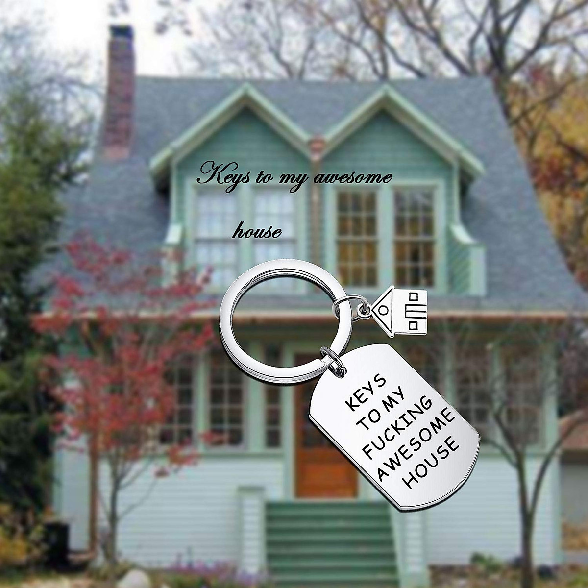 MAOFAED New Home Gift House Warming Gift New Homeowner Gift Keys To My Awesome House First Home Keychain (key to awesome house)