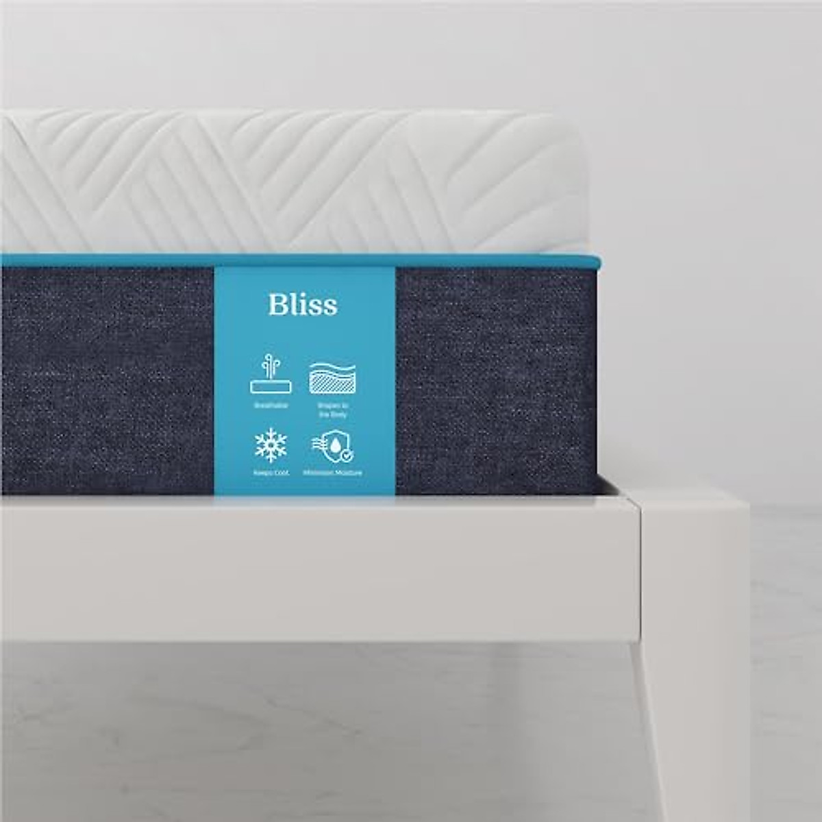 Signature Sleep Bliss 10 Inch Charcoal Cool Gel Memory Foam Mattress-in-a-Box, Medium, Certipur-US and Oeko-TEX, Twin