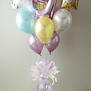 PAPER FAIR Ombre Iridescent Heavy Solid Balloon Weights Pack of 12, Table Centerpiece DIY Décor for Bridal Shower, Party Decoration, (5 oz, 4.7 inches Tall) Balloon Anchor for Helium Balloon