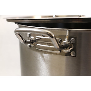 ExcelSteel Heavy Duty Stainless Steel Stock Pot with Lid, 35 quarts, Silver