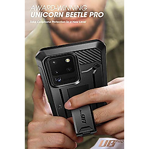 SUPCASE UB Pro Series Designed for Samsung Galaxy S20 Ultra 5G Case, Built-in Screen Protector with Full-Body Rugged Holster & Kickstand for Galaxy S20 Ultra (2020 Release) (Black)