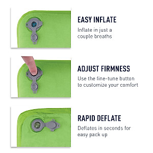 Sea to Summit Aeros Down Inflatable Pillow, Deluxe (23 x 14.9), Grey