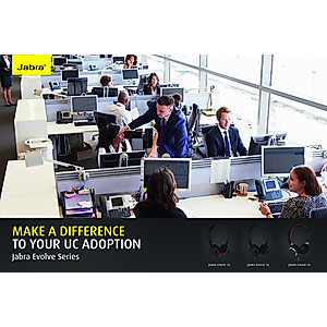 Jabra Evolve 30 II Wired Headset, Mono, UC-Optimized – Telephone Headset with Superior Sound for Calls and Music – 3.5mm Jack/USB Connection – Pro Headset with All-Day Comfort