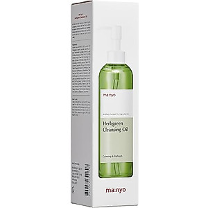 ma:nyo Herb Green Cleansing Oil 6.7 fl oz (200ml) Korean Facial Cleanser, Daily Makeup Remover for Women, Effective Cleansing Without Clogging Pores, with Artemisa, Tea Tree