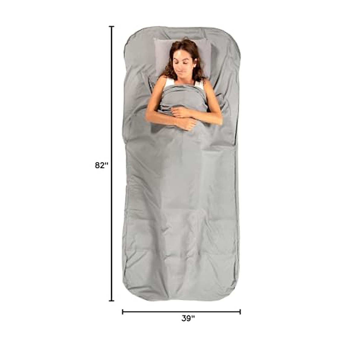 Klymit Nest Sleeping Bag Liner, 2-Person Sleeping Bag Insert, Gray, XL