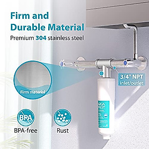 AQUACREST AP431 AP430SS Whole House Scale Inhibitor Inline Water System, Water Heater Softener System, Prevent Scale Build Up On Hot Water Heaters, Water Pipes and Boilers
