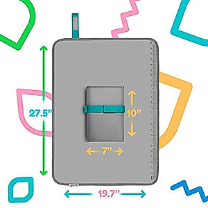 Toolik Baby Diaper Changing Pad, Extra Large (27.5 x 19.7 inch) Waterproof Mat for Stroller Walks or Diaper Bag, Fits Newborn and Toddler for Quick Change on The go (Grey, Solid)