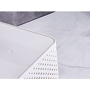 HANAMYA Lidded Storage Bin Organizer | Storage Organizing Container, 16 Liter, Set of 4, White