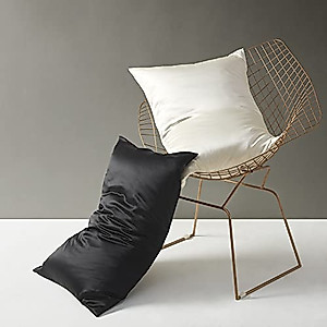 MP2 100% Mulberry Silk Pillowcase for Hair and Skin – White Silk Pillow Case with Hidden Zipper – Both Side 25 Momme 600 Thread Count Soft Smooth Pure Silk Pillow Cases (White, Standard 20x26”, 1 pcs)