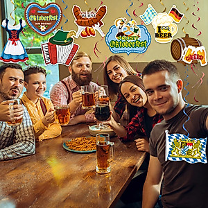 36pcs Oktoberfest Hanging Swirls Decorations, Pre-assembled Oktoberfest Party Decorations, Oktoberfest Party Supplies German Party Decorations for Bavarian Beer Oktoberfest Decorations Party cocomigo