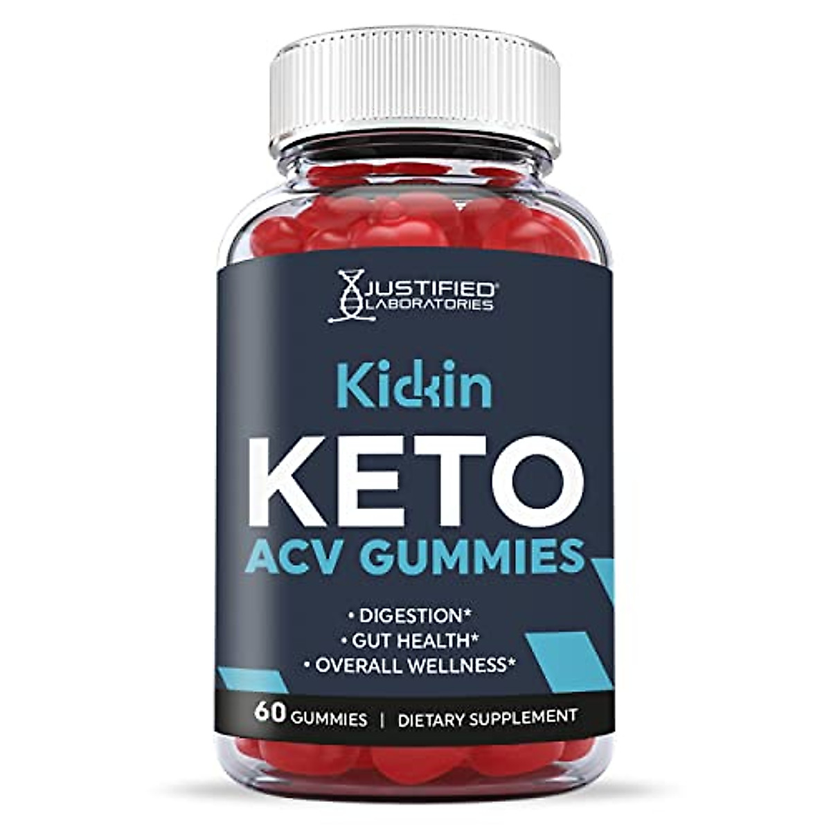 Justified Laboratories Kickin Keto ACV Gummies 1000MG with Pomegranate Juice Beet Root B12 60 Gummys