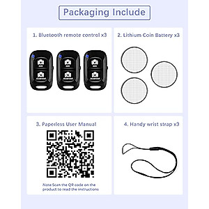 Remote Shutter for iPhone Camera, Bluetooth Remote for Android, Hands Free Works with Take a Christmas Family Portrait, Create Amazing Photos and Selfies, Wrist Strap Included（3 Pack）