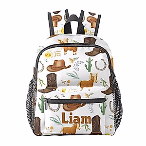 Cowboy Personalized Kids Toddler Backpack for Boys Girls ,Custom Mini School Backpack Bags Kindergarten