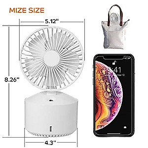 Portable Small Quiet Personal Fan Misting Mini Spray Desk Fan USB Rechargeable Battery-Operated Handheld Fan for Travel Home, Office, Classroom, Outdoor, Mother's Day Gifts