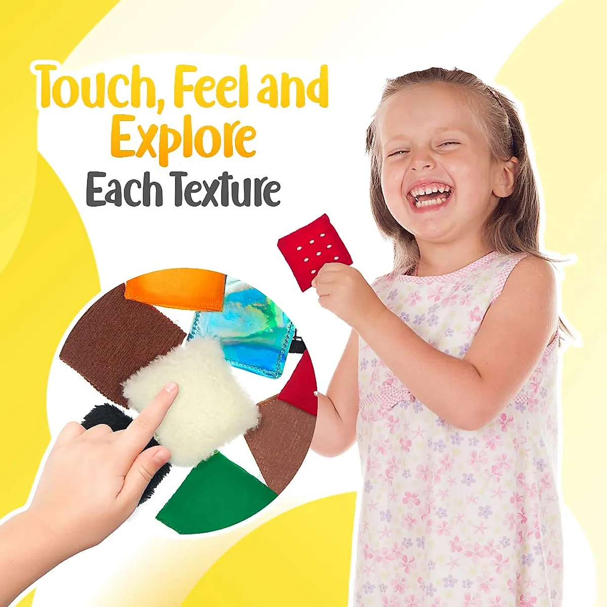 LITTLE CHUBBY ONE Sensory Textured Squares - Mini Pillows and Patches - Set of 20 Different Covered Squares Promotes Sensory Learning Motor Skills Tactile Awareness and Vocabulary Great Gift for Kids