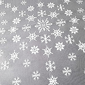 Pleaseedo 𝐗𝐌𝐀𝐗 𝐆𝐈𝐅𝐓 Christmas Lace Tablecloth, Round Lace Tablecloth for Round Table 70 Inch, White Snowflake Christmas Lace Table Cover, Round Tablecloths for Holiday Party Decoration