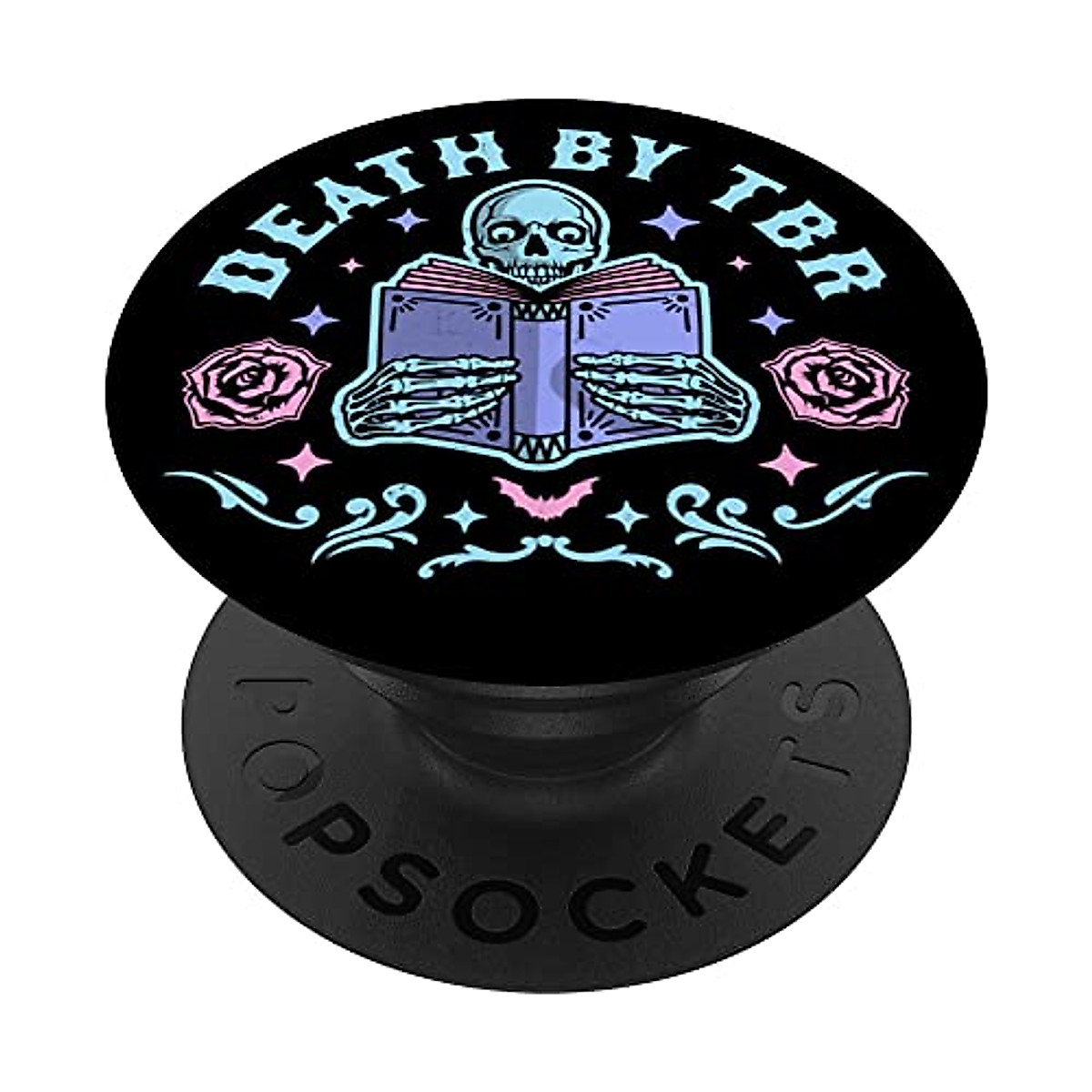 Death By T.B.R To Be Read Skeleton Reading Book Halloween PopSockets Swappable PopGrip