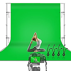 Julius Studio 10 x 12 ft. Green Chromakey Backdrop Screen Photo Background, Premium Synthetic Fabric 150 GSM Thicker Material, Professional Photography Video Studio, Events, Streaming, JSAG474