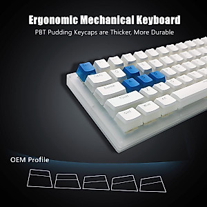 XVX Womier 60% Percent Keyboard, Wired Mechanical Gaming Keyboard, K61 PRO Hot Swappable Dual RGB Backlit Keyboard, with Pudding Keycaps Gaming Keyboard, Pro Driver/Software Supported - Yellow Switch