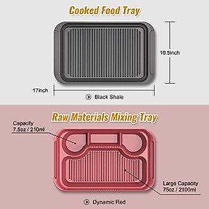 Joviton Home 4PCS Melamine Grill Prep Station Tray Set, Outdoor BBQ Grill Station Accessories for Raw and Cooked Food, BBQ Grill Tools Added
