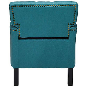 Christopher Knight Home Malone Fabric Club Chair, Wood, Dark Teal , 31.75D x 28W x 35H Inch