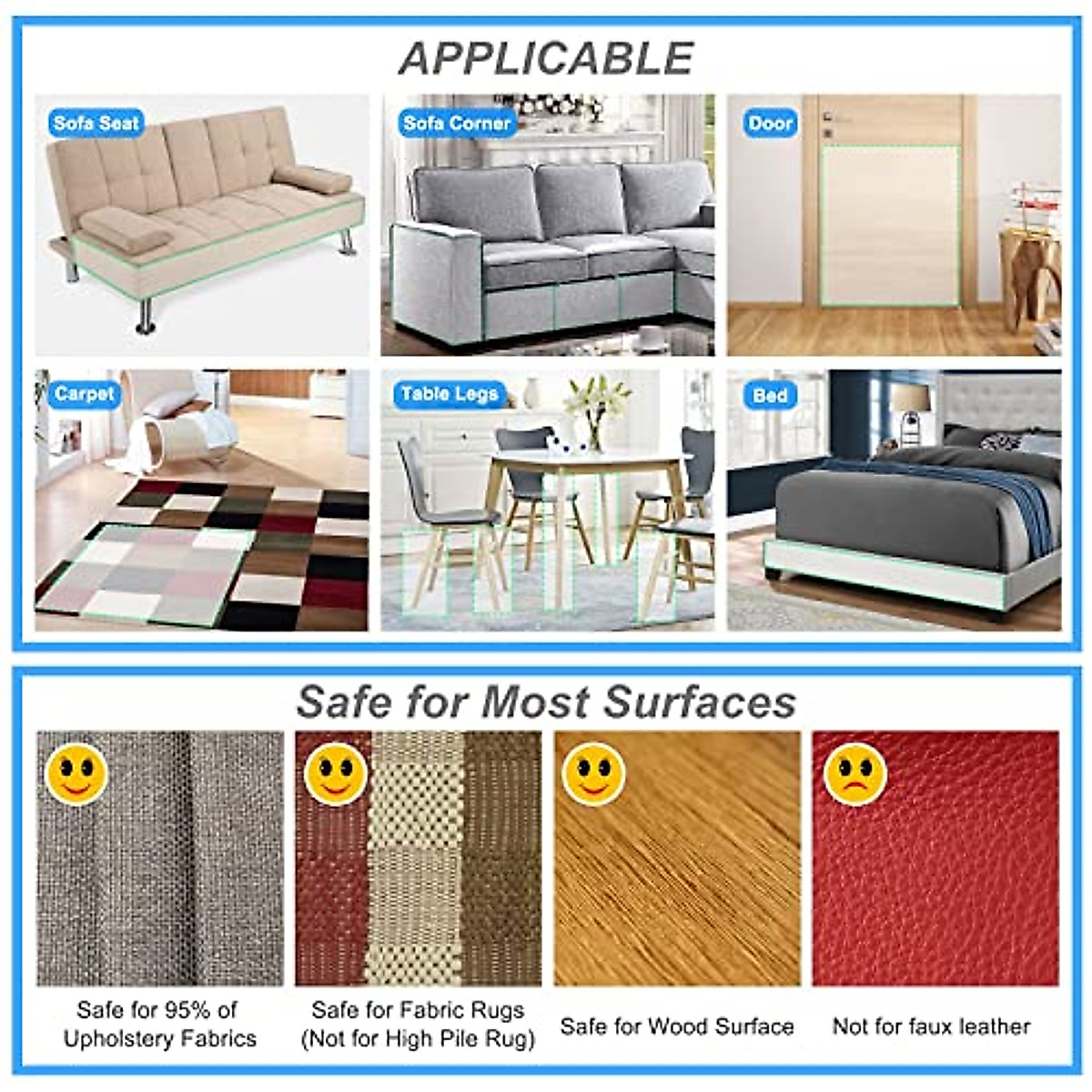 Furniture Protectors from Cats Couch Corner Protector for Anti Cats Scratch Protectors Deterrent for Furniture Tape XL - 8 Pack