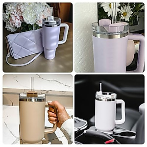 Stanley Cup Lids, 9 Pack Stanley Replacement Lid Accessories for Stanley Tumbler Cup 40 oz 2.0 and Other Tumbler 40 oz, Including Straw Cover Cap, Replacement Straws And Lid Spill Plug (Orchid)