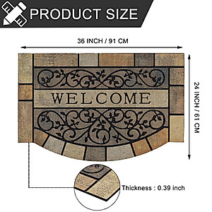 CHICHIC Entrance Door Mat Large 24 x 36 Inch Entry Way Doormat Front Door Rugs Outdoors Heavy Duty Welcome Mat, Non Slip Rubber Back Low Profile for Garage, Patio, High Traffic Area, Vine