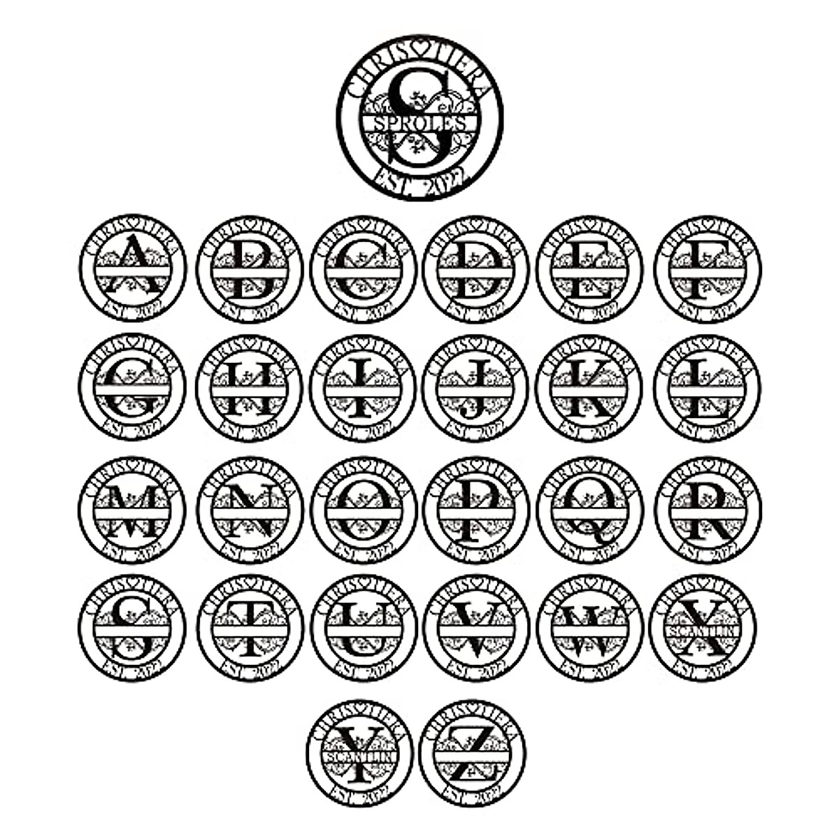 Custom Metal Sign, Metal Wall Art, Metal Name Signs Personalized, Custom Signs Outdoor Metal, Monogram Wall Decor, Home Decor, Anniversary Couples Gifts, Wedding Decorations, Last Name Signs for Home