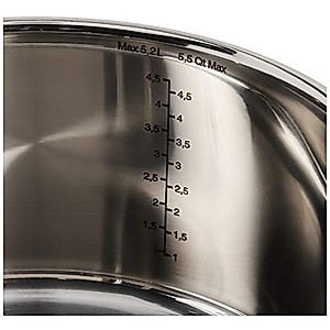 T-fal E75846 Performa Stainless Steel Dishwasher Safe Induction Compatible Dutch Oven Cookware, 5.5-Quart, Silver