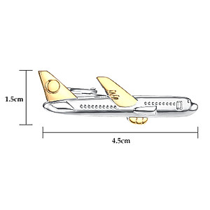 Yoursfs Airplane Tie Clips For Men Pilot Jet Army Aviation Wedding Bar Clasp Ties Pin