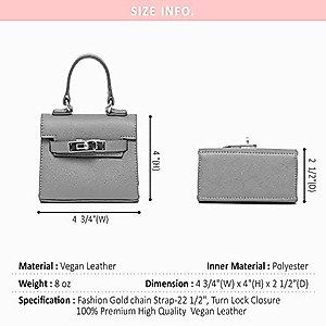 IKE DREAMS Women's Lux Micro Mini Vegan Leather Top Handle Fashion Crossbody (Kelly Green)