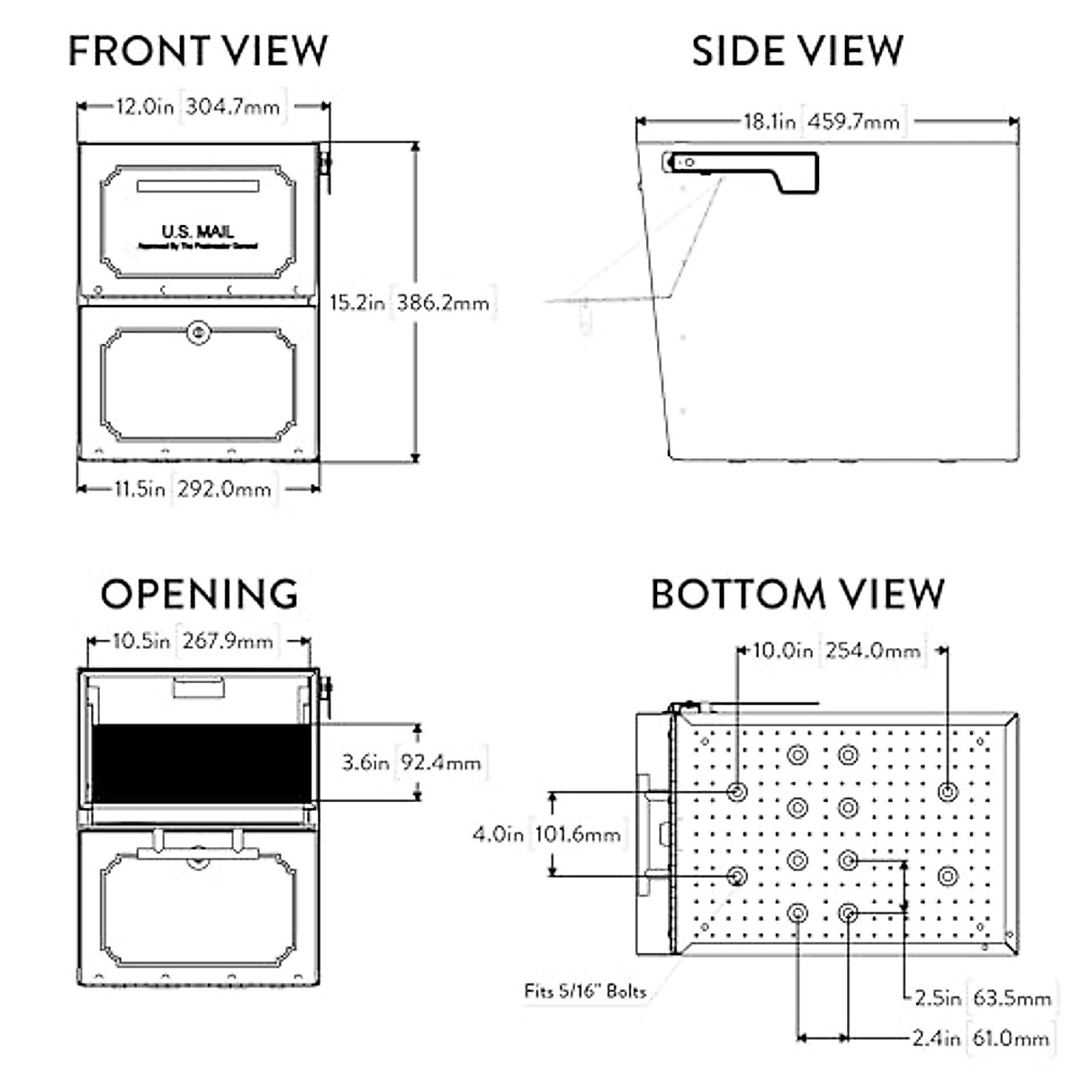 Architectural Mailboxes Oasis Classic Large High Security Parcel Mailbox, White