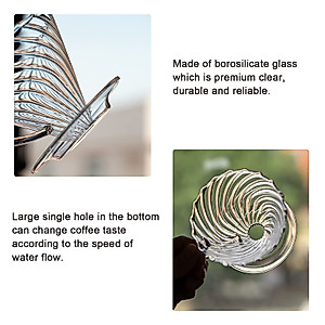 Vandroop Coffee Dripper, Resuable Pour Over Coffee Maker With Handle, Slow Brewing Coffee Pour Over for Cafe, Travel, Home&Offices, Single Cup Coffee Pour Over, 02 (Borosilicate Glass, 1-4 Cups)