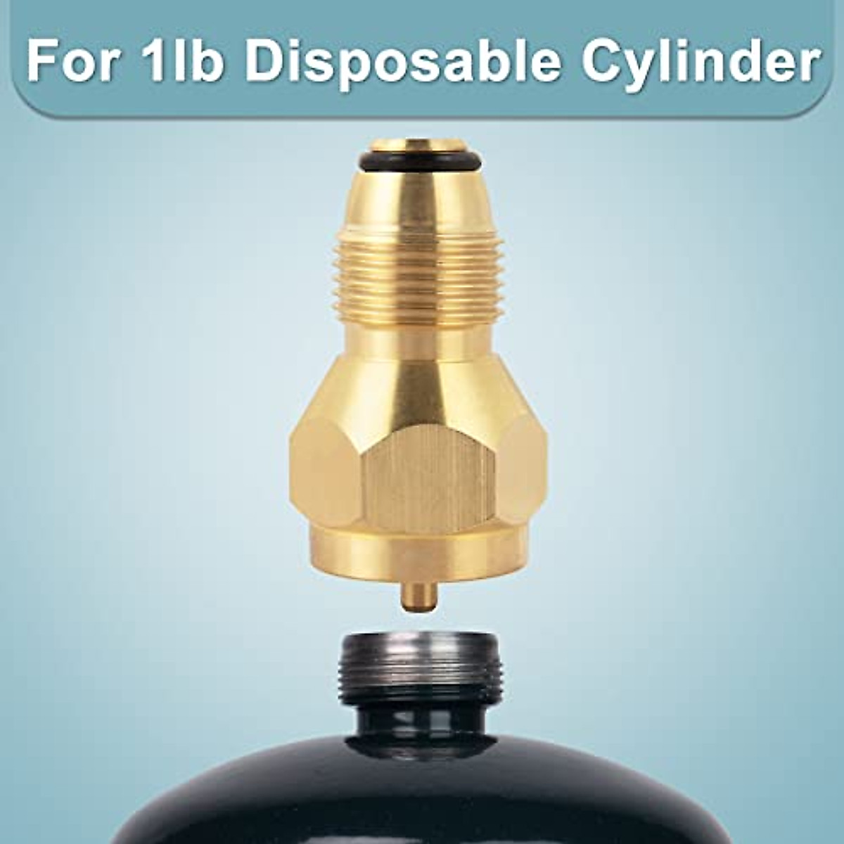 SHINESTAR Universal Propane Refill Adapter for 1 lb Tanks, Propane Adapter 1 lb to 20 lb for 16 oz Propane Fuel Cylinder, Solid Brass