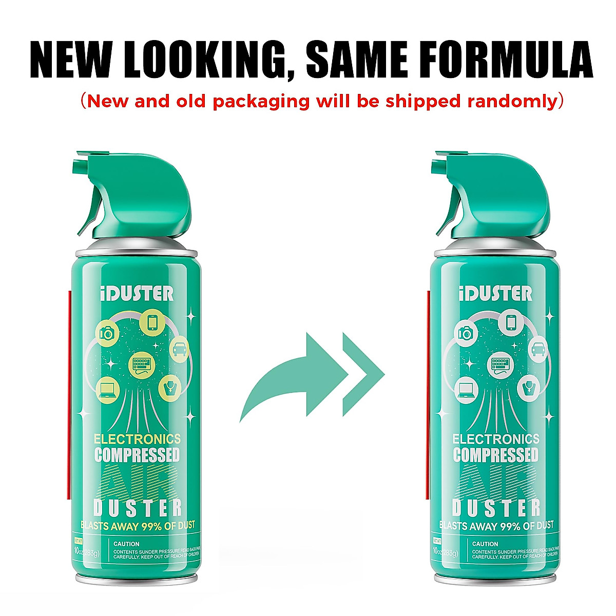 iDuster Canned Air Duster for Computer - Disposable Keyboard Cleaner Cleaning Duster for Electronics, 4PCS(10oz)