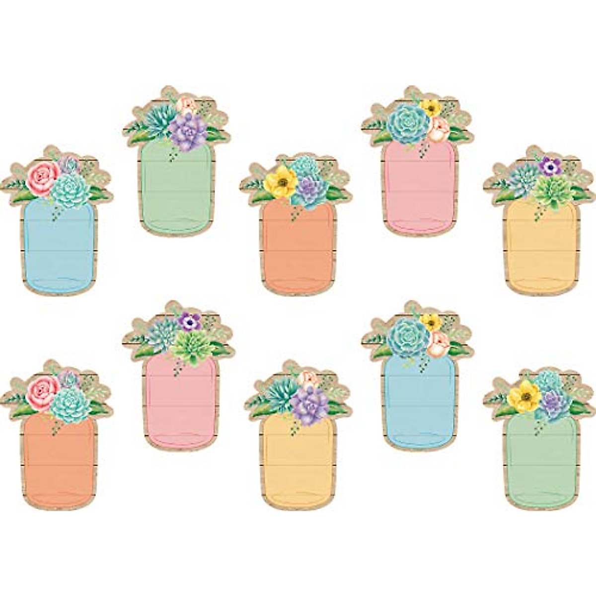 Teacher Created Resources Rustic Bloom Mason Jars Accents (TCR8551)