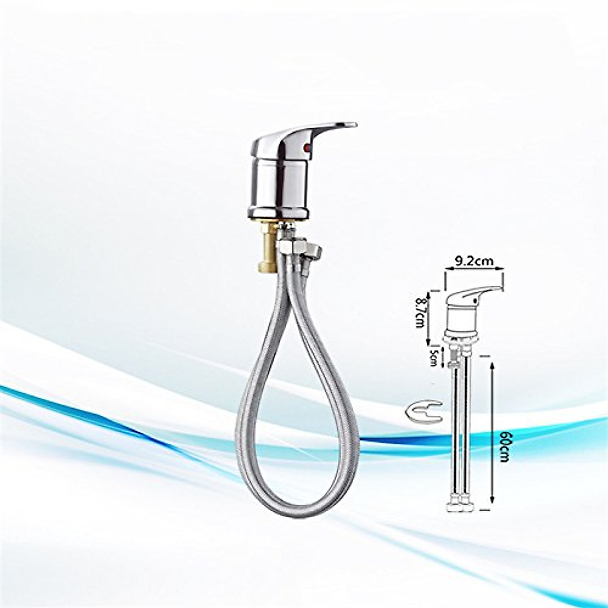 Weirun Salon Shampoo Bed Bowl Sink Basin Faucet or Backwash Unit,Shampoo Bowl Faucet with Hose and Shower Spray Head Wash Hair Sprayer,Chrome