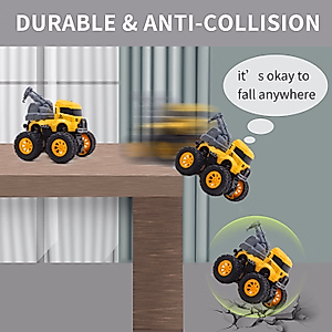 UOWGA Construction Toys for 3 Year Old Boys, 4 Pack Push and Go Car Truck Playset for Boys Girls Toddler Aged 3 4 5 6 Year Old Gifts for Kids Birthday