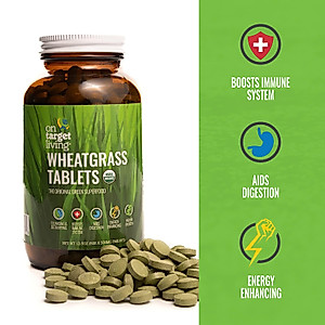On Target Living Wheatgrass Tablets- 500 Tablets | USDA Organic |