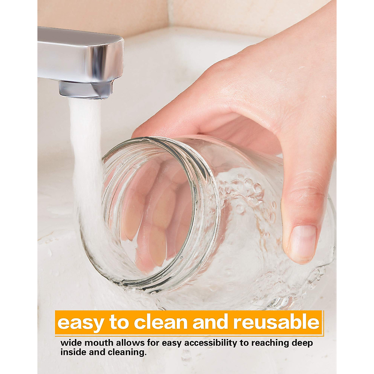 16 oz Mason Jars With Lids Regular Mouth 15 Pack-16 oz Glass Jars with Lids,Bulk Pint Clear Glass Jars For Meal Prep, Food Storage With 20 Labels (Silver Lids)