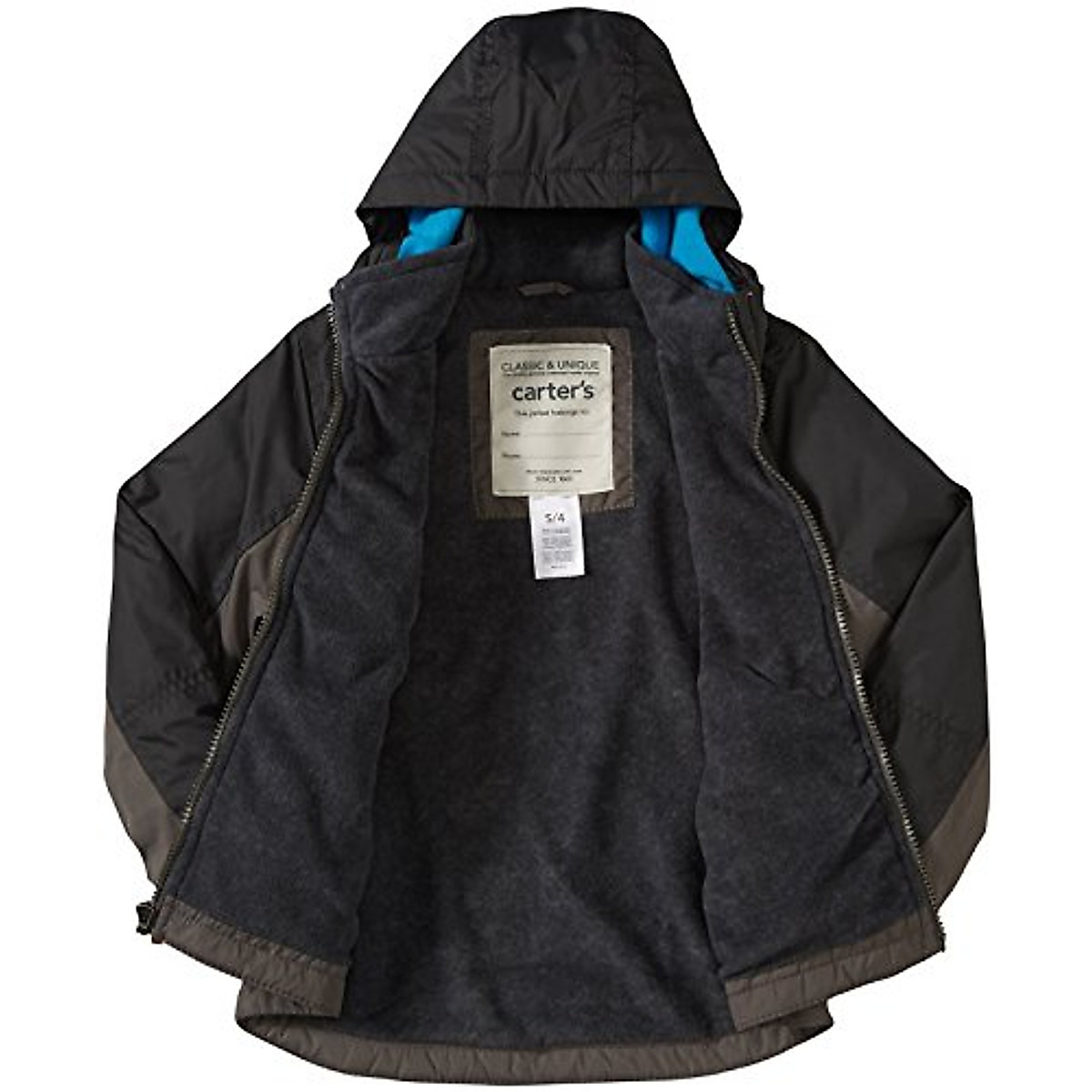 Carter's Toddler Little Boys' Fleece Jacket - Kids' Winter Outerwear - Grey 4T