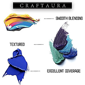 Acrylic Paint Set of 24 Expert Colors 12ml Tubes（0.4fl oz) and 3 Brushes.Non Toxic Pigment Paints for Artist,Hobby Painters & Kids.Ideal for Canvas Painting.