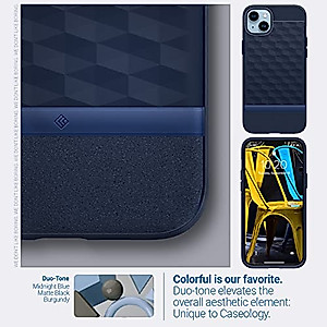 Caseology Parallax Mag Case [Built-in Magnet] Designed for Magsafe Compatible with iPhone 14 Case 5G (2022) with iPhone 13 (2021) - Midnight Blue