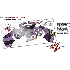 WraptorSkinz Skin Compatible with Sony PS4 Dualshock Controller PlayStation 4 Original Slim and Pro Camouflage Purple (Controller NOT Included)